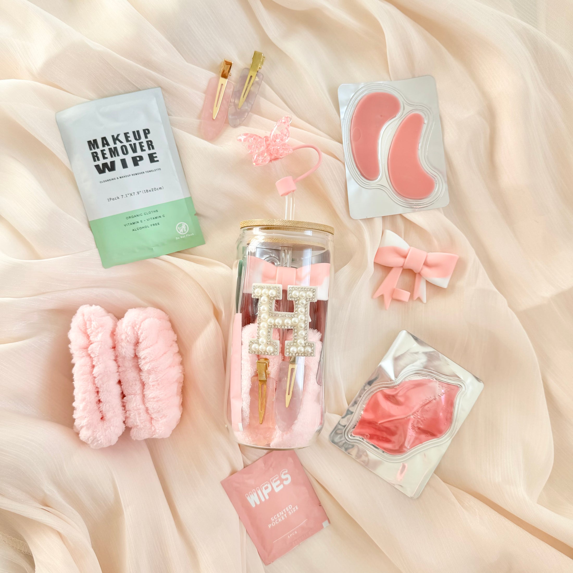 Spa Pamper 16oz Tumbler Party Favor with Girly Preppy Spa Accessories ...